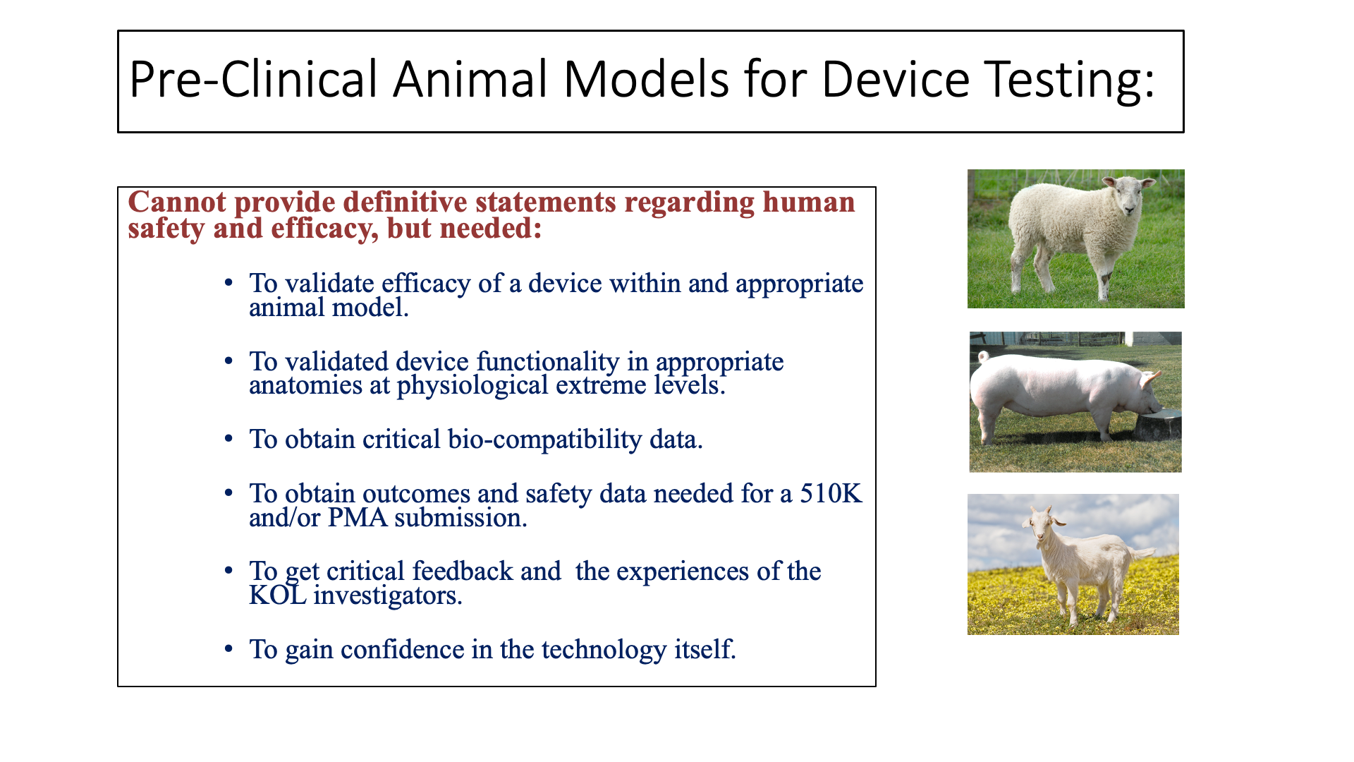 Preclinical Testing – Medical Device Innovation Handbook Preclinical Testing – Medical Device Innovation Handbook